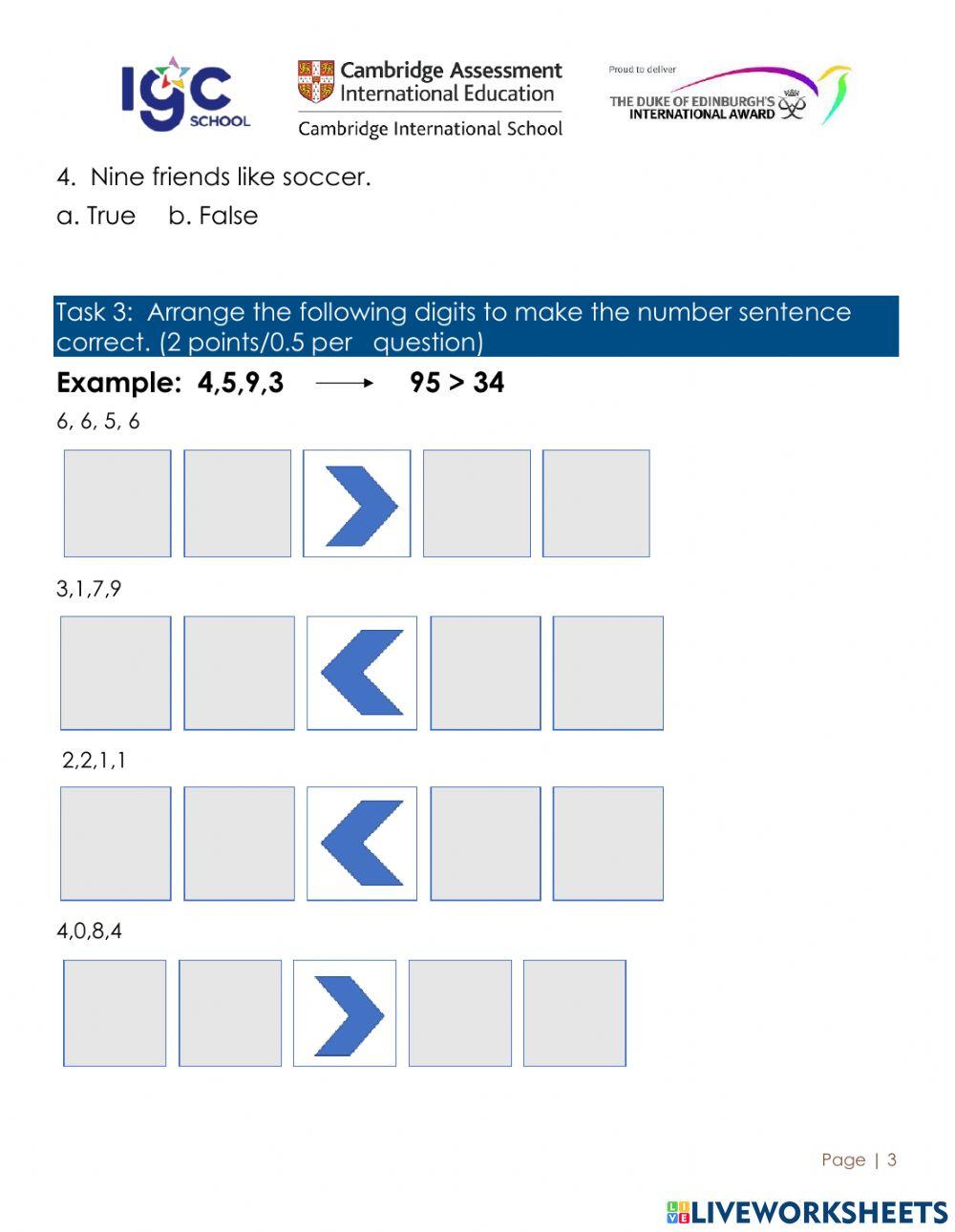 Math Grade 3 Week 7 Category 3 worksheet | Live Worksheets