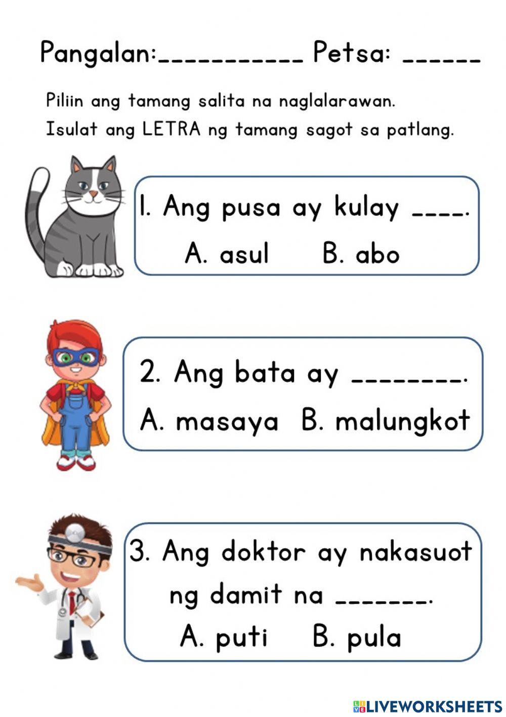 Pang-uri | LiveWorksheets | 1937005