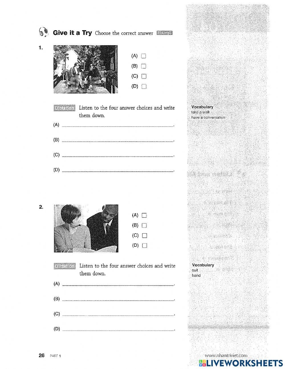 Toeic.u4.1 worksheet | Live Worksheets