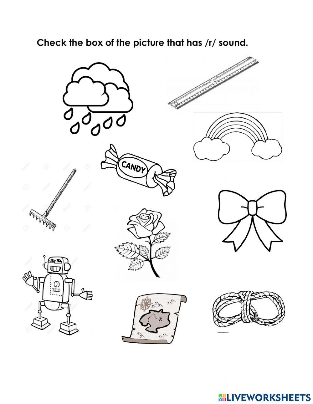 Look for pictures with -r- sound worksheet | Live Worksheets