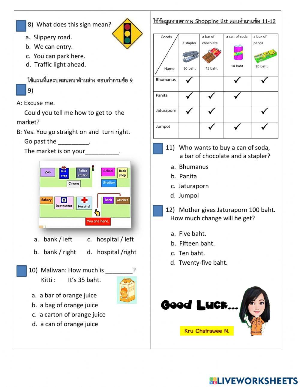 Final Examination online exercise for | Live Worksheets