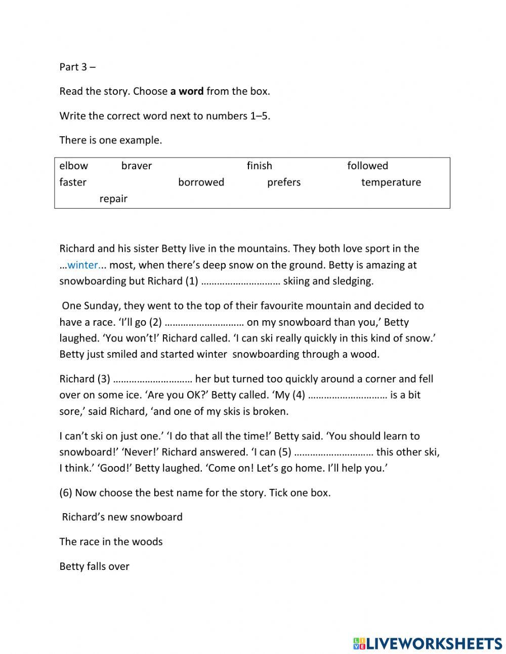 Reading- Flyers | Free Interactive Worksheets | 1937253