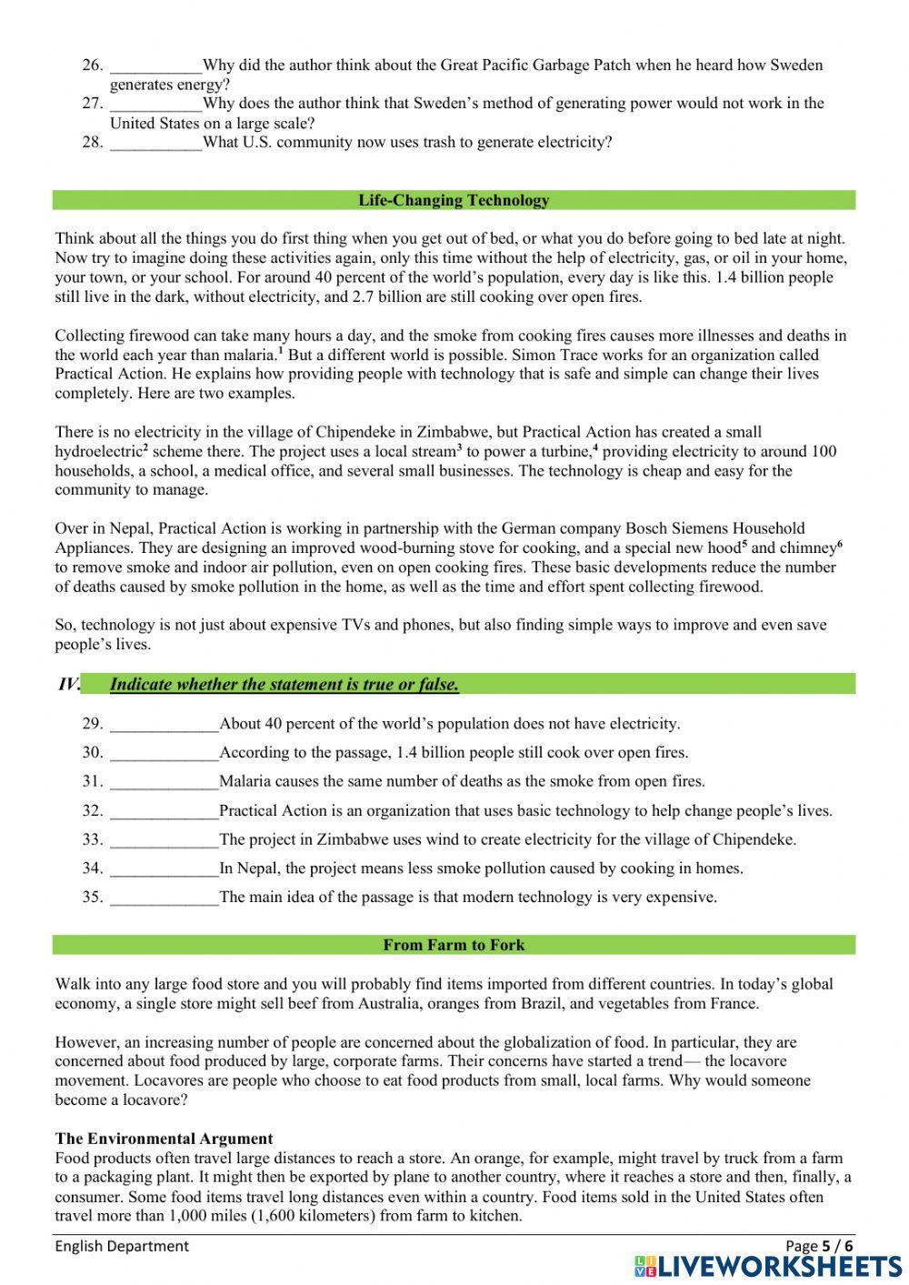 Reading G7 Pathway term 2 2021-2022 worksheet | Live Worksheets