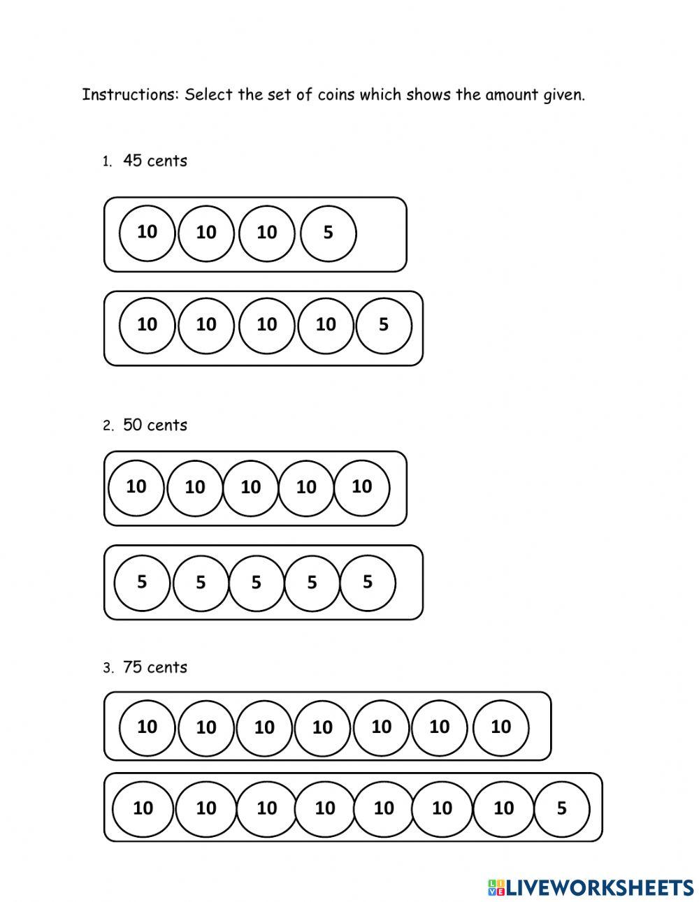 Counting Money online exercise for | Live Worksheets