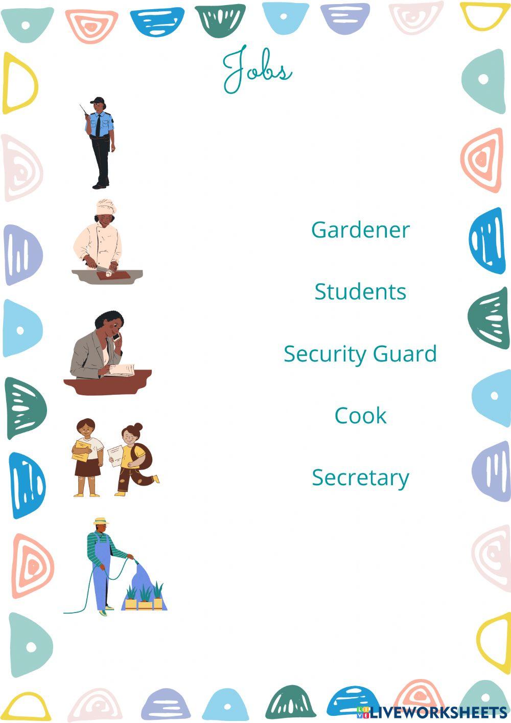 Jobs in English interactive worksheet | Live Worksheets