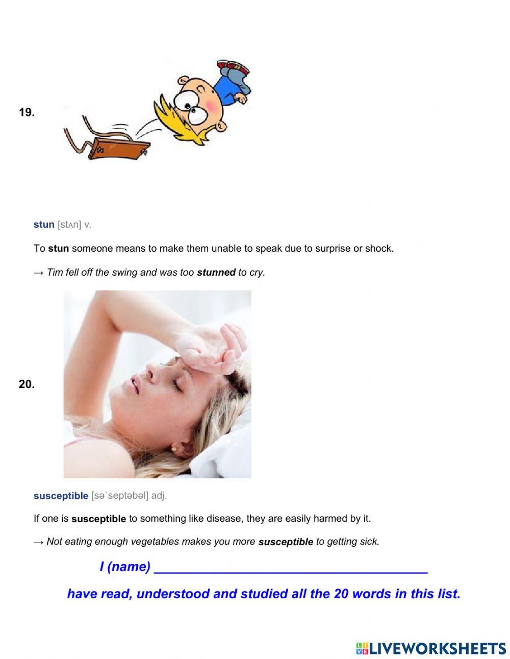 Spelling U9 Bites only words worksheet | Live Worksheets