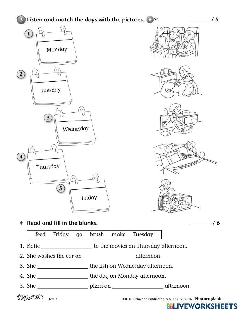 Skyrocket 3 Test 2 online exercise for | Live Worksheets