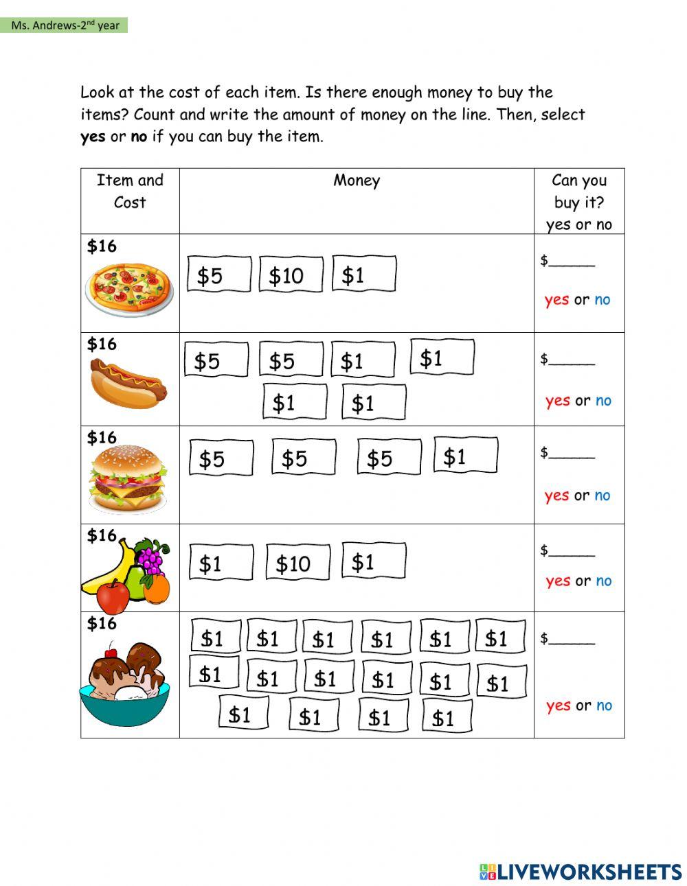 Number 16 Worksheet 1 activity | Live Worksheets