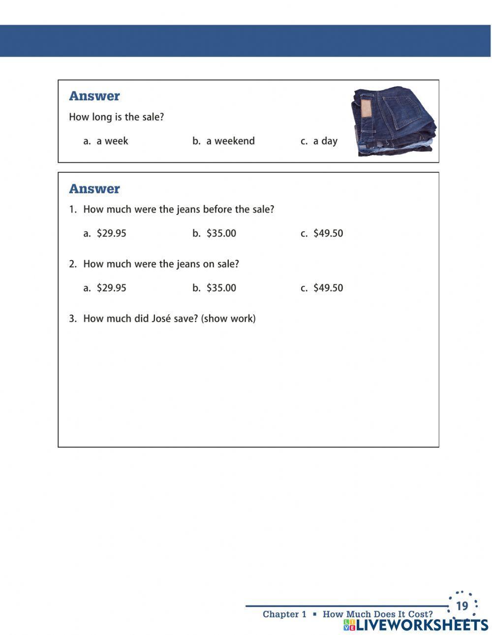 Budget -4 | Free Interactive Worksheets | 1938373