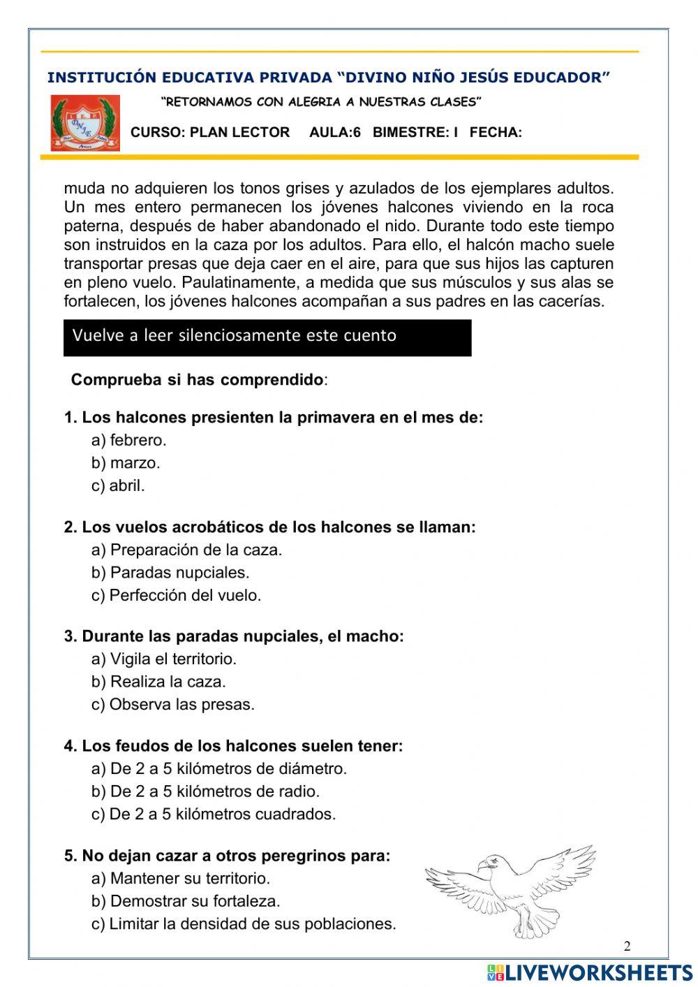 Lectura el HALC… | Free Interactive Worksheets | 1938549
