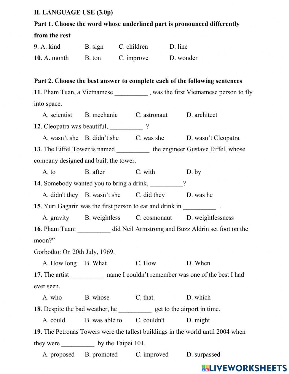 G11-2ndMTT worksheet | Live Worksheets