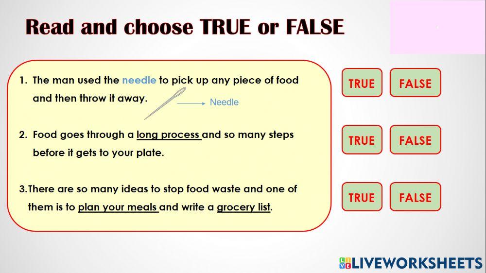 food waste video online exercise for | Live Worksheets