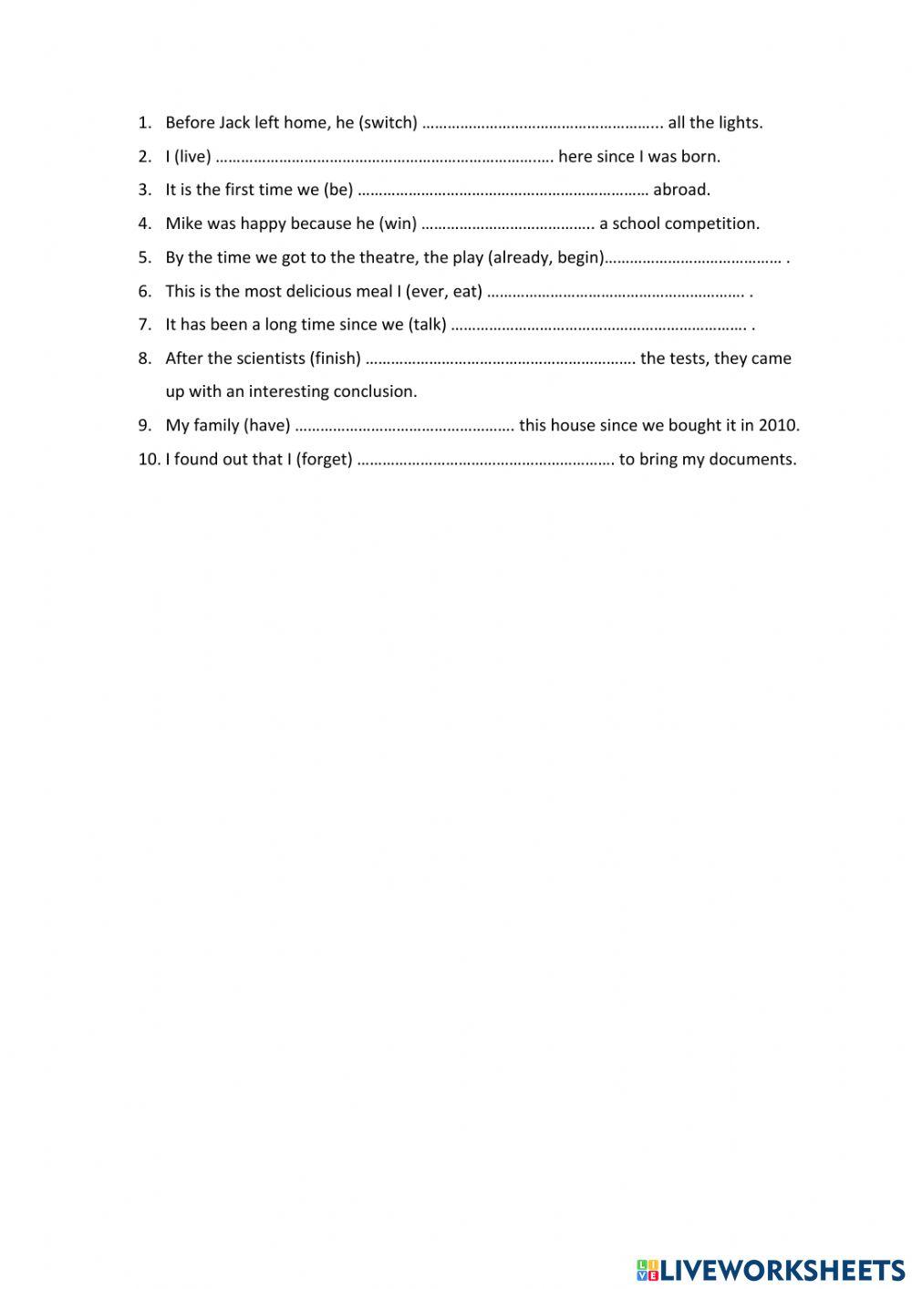 A2 Tenses online exercise for | Live Worksheets