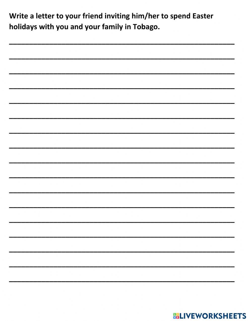 Friendly Letter 1939718 | spersad | LiveWorksheets