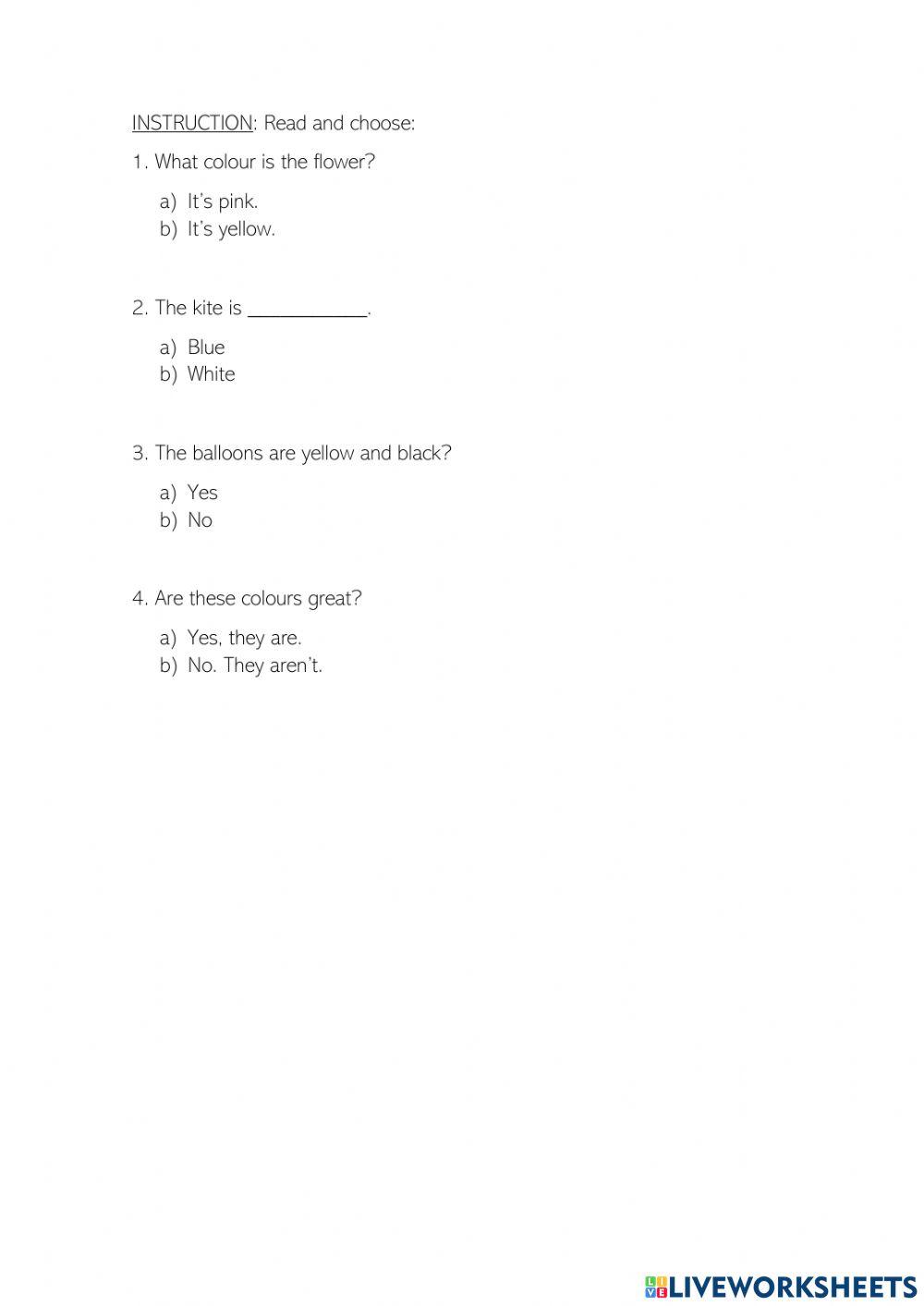 Reading test online exercise for 1st grade | Live Worksheets