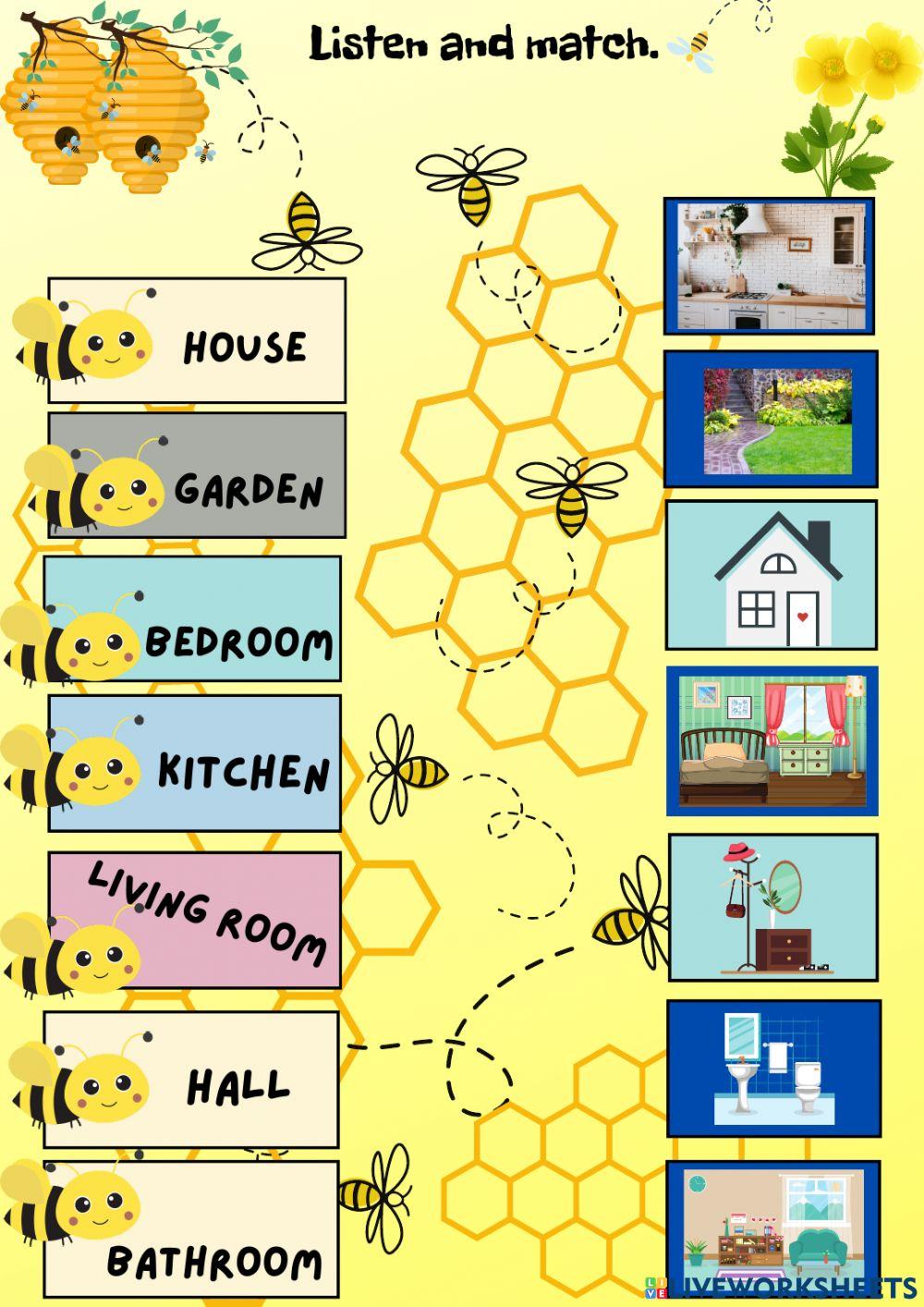 house-rooms worksheet | Live Worksheets