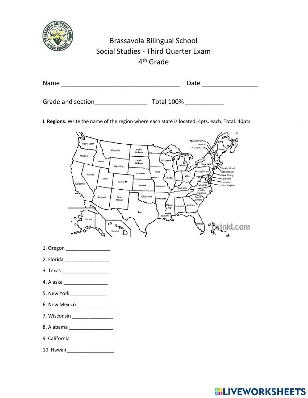 Social Studies Exam Third Quarter online exercise for | Live Worksheets