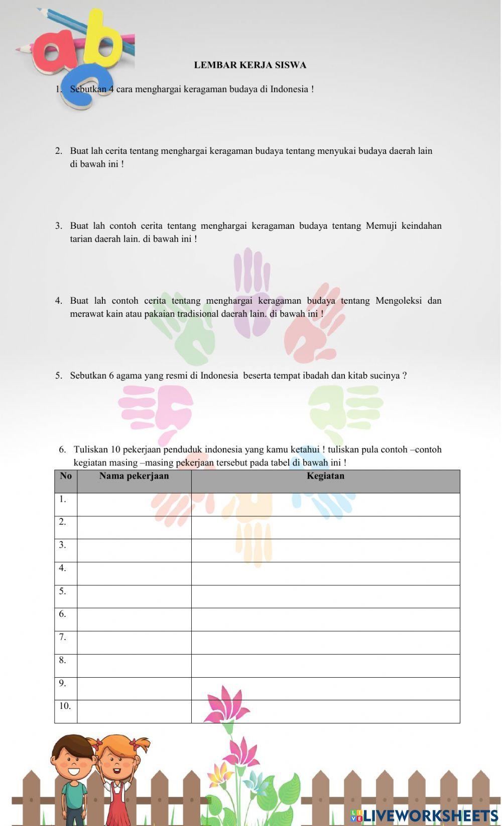 Ips online exercise for kelas 4 | Live Worksheets