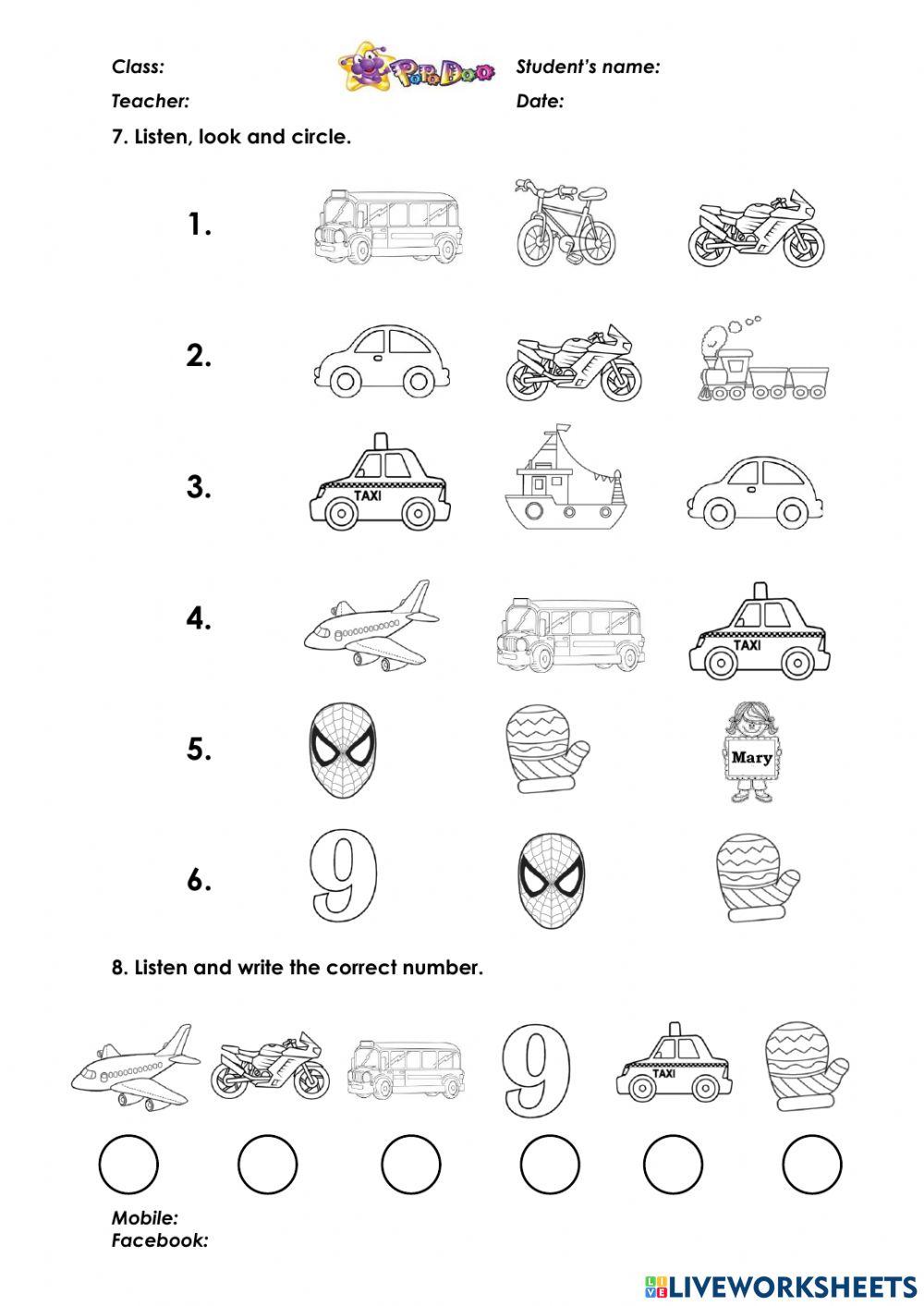 Pse-d3-vehicles-lesson 4-review worksheet | Live Worksheets