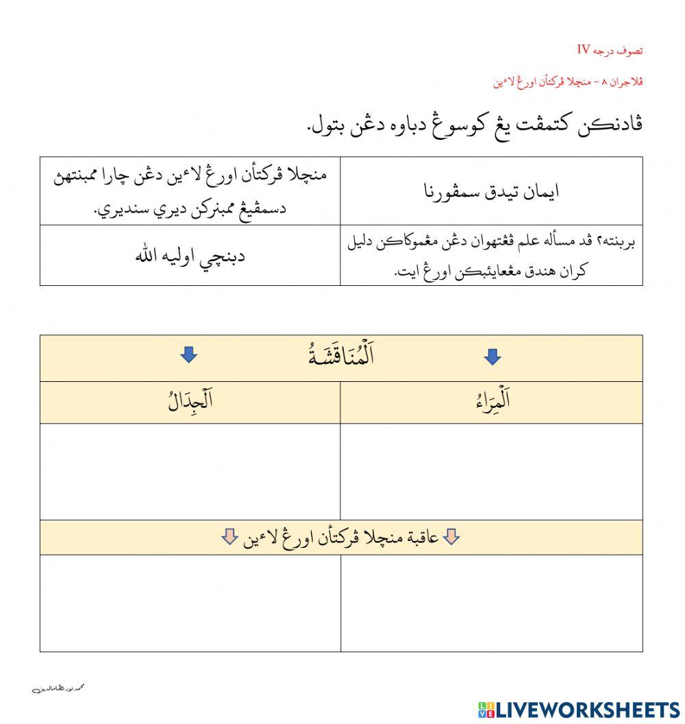 Tasauf IV - Men… | Free Interactive Worksheets | 1941798