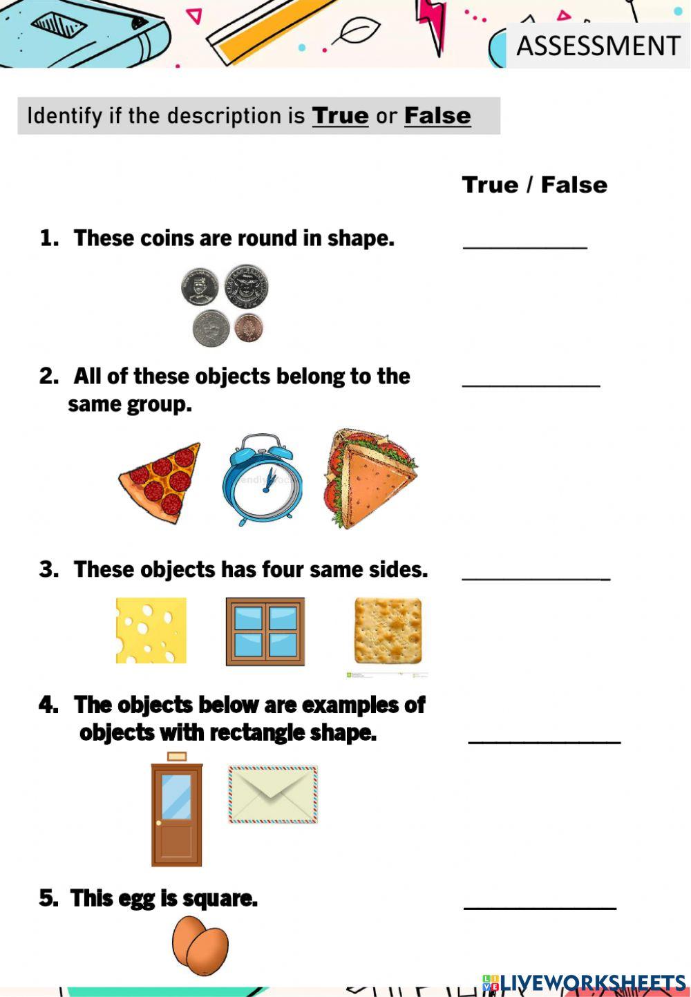 Topical Test for Unit 1: Grouping Objects online exercise for | Live ...