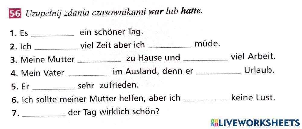 war-hatte | Free Interactive Worksheets | 2789540