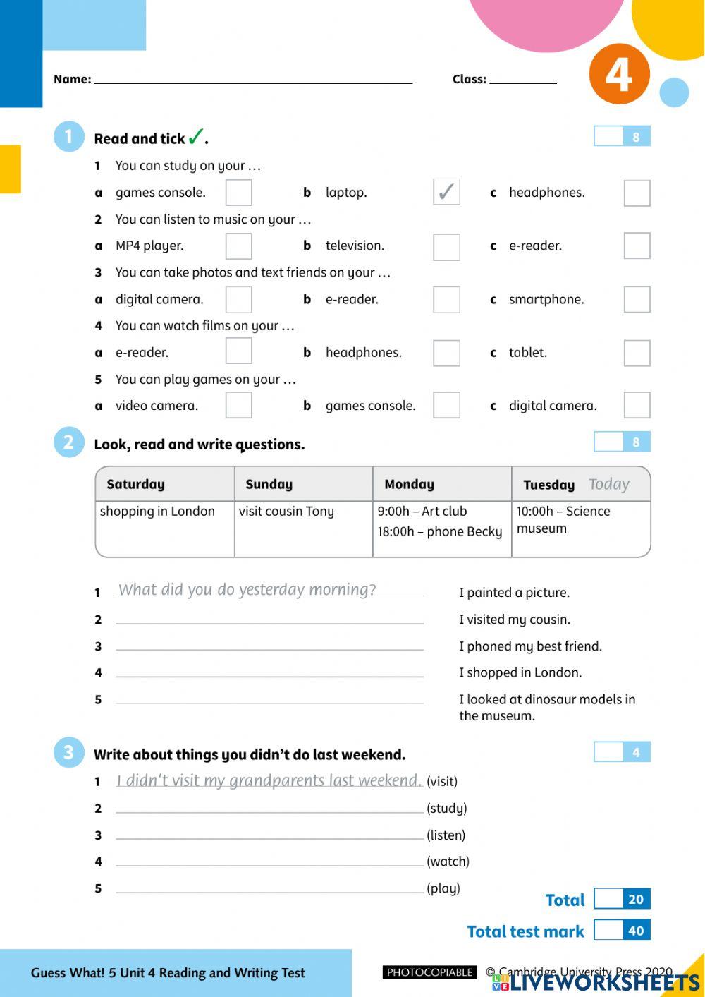 Guess What 5 Un… | Free Interactive Worksheets | 5314721