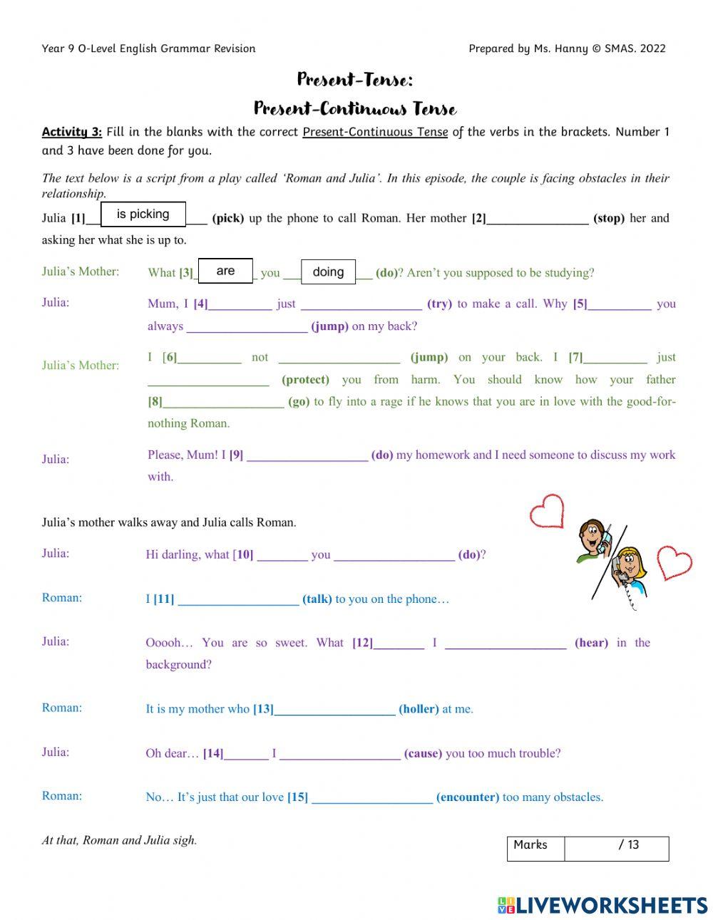 Grammar 3 interactive exercise | Live Worksheets