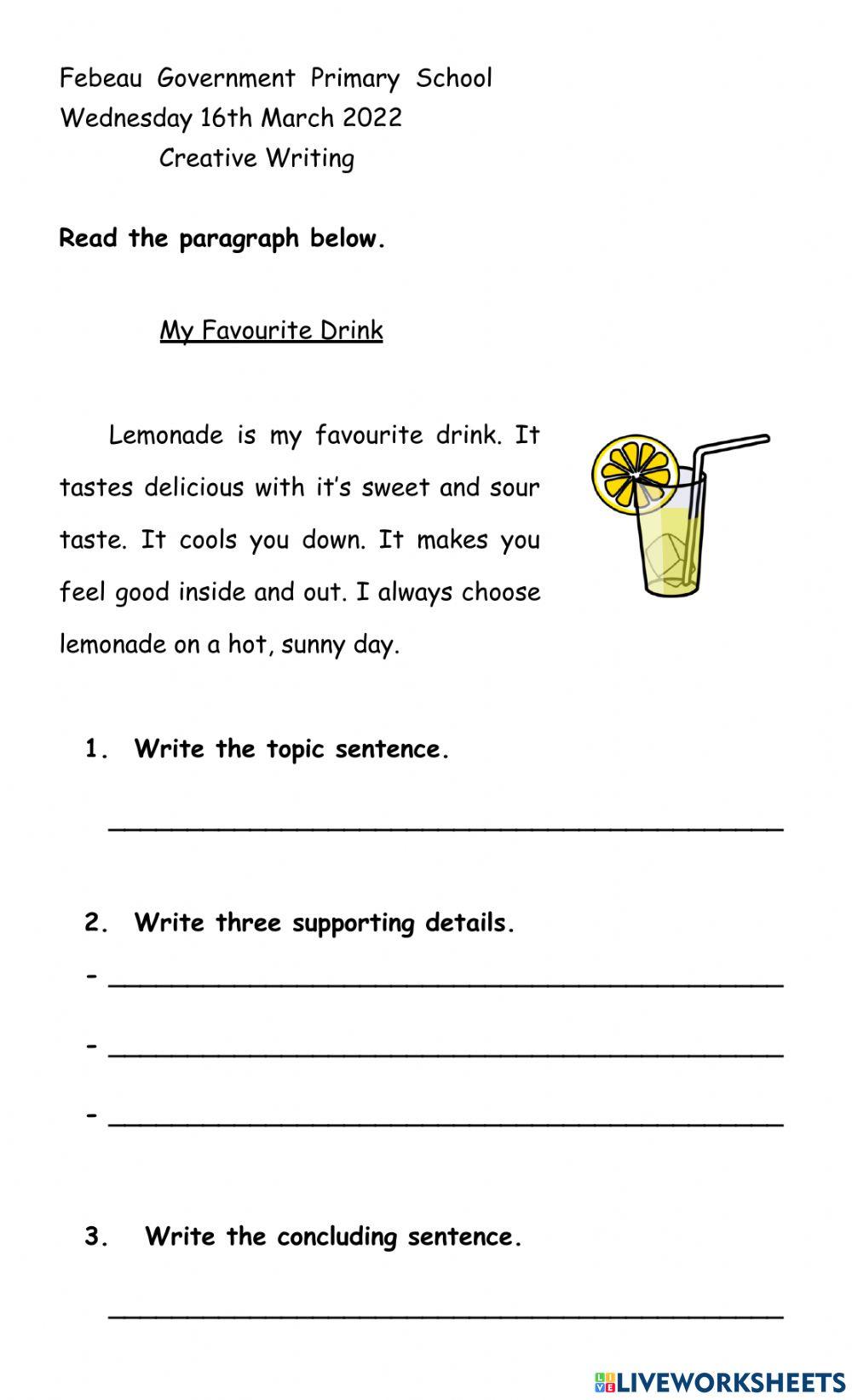 2:11:3 Creative Writing - Revision online exercise for | Live Worksheets