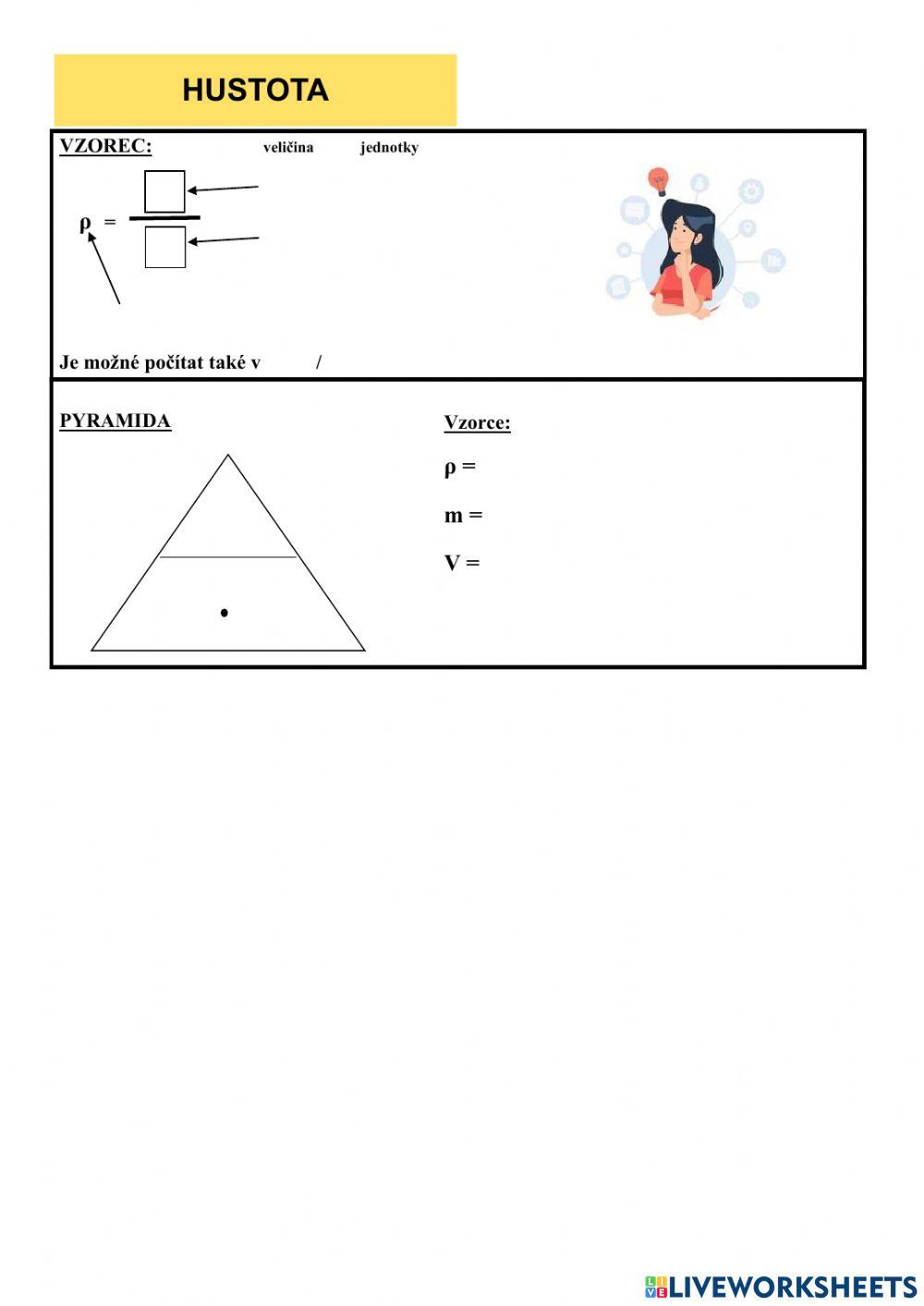 Hustota - vzore… | Free Interactive Worksheets | 1942676