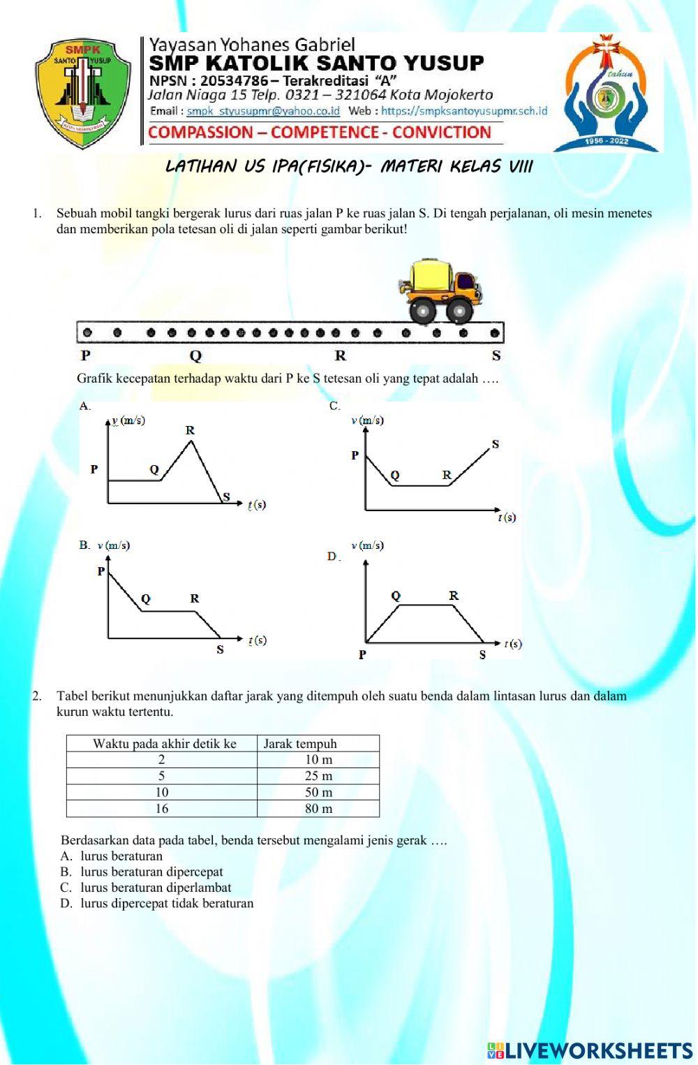 Latihan us activity for 9 | Live Worksheets