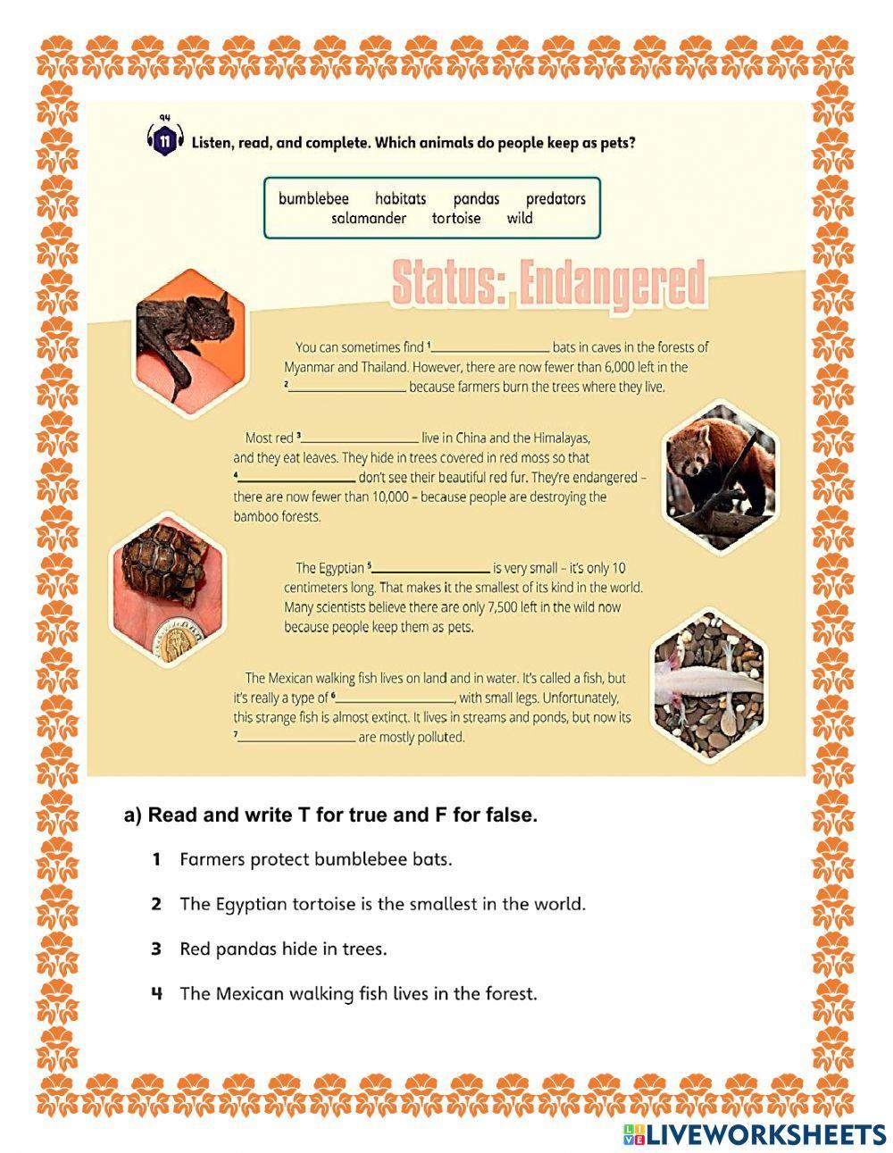 Weird and Wild Animals exercise | Live Worksheets