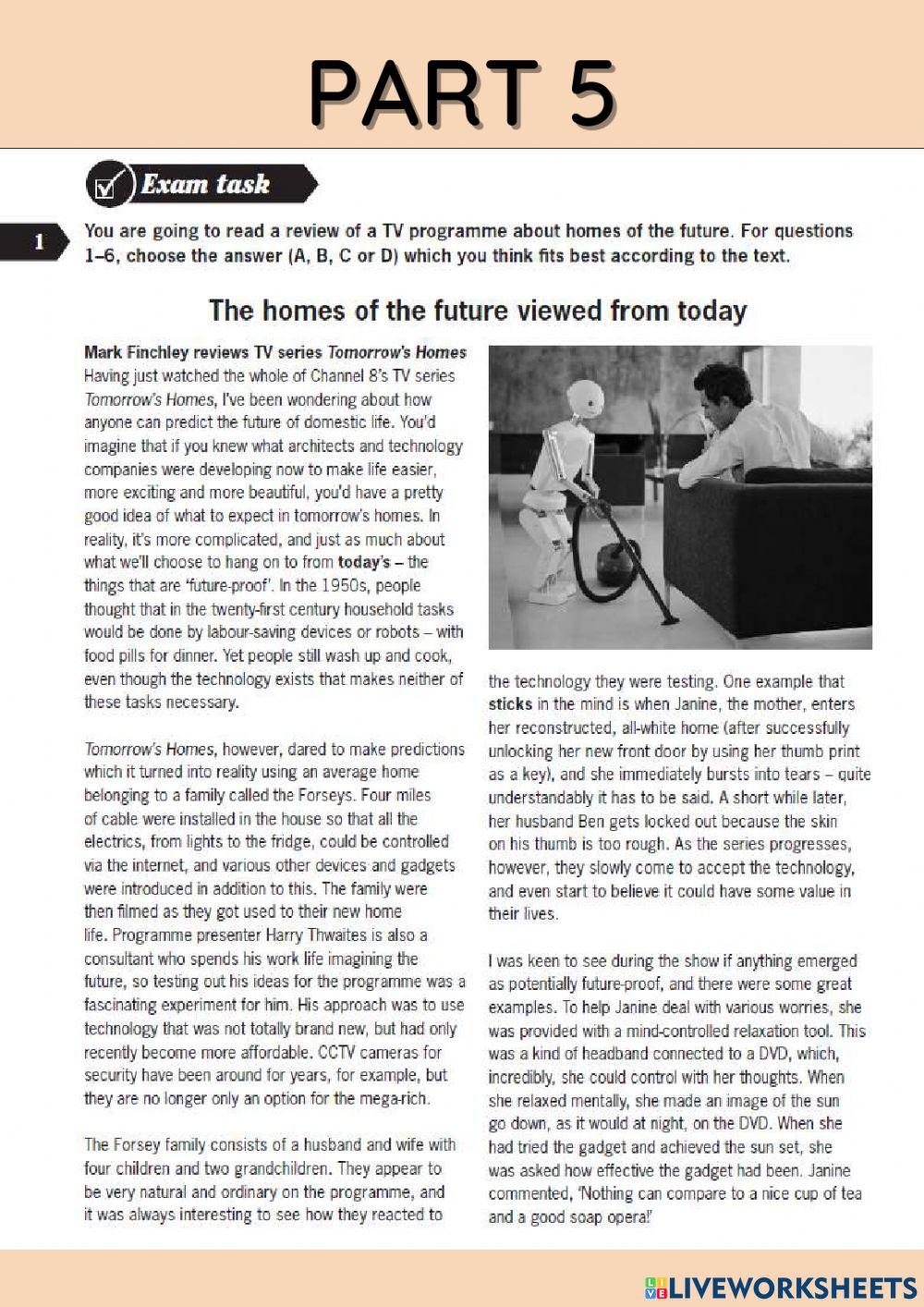 6851024 | Gold Experience B2 Reading exam 2nd term