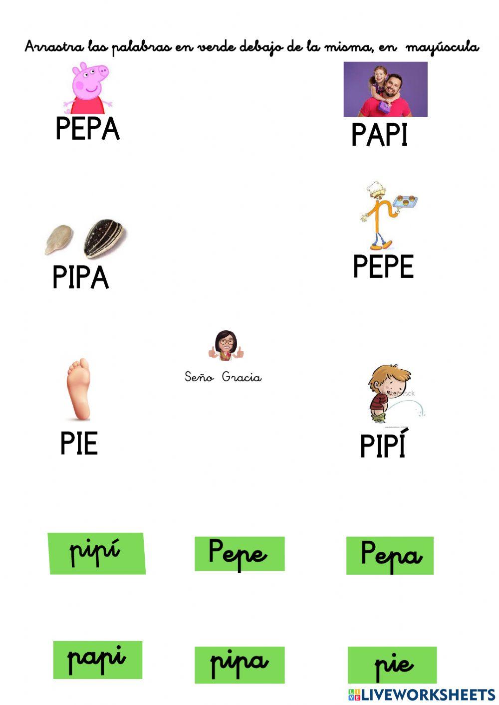 Letra p | Free Interactive Worksheets | 1943057