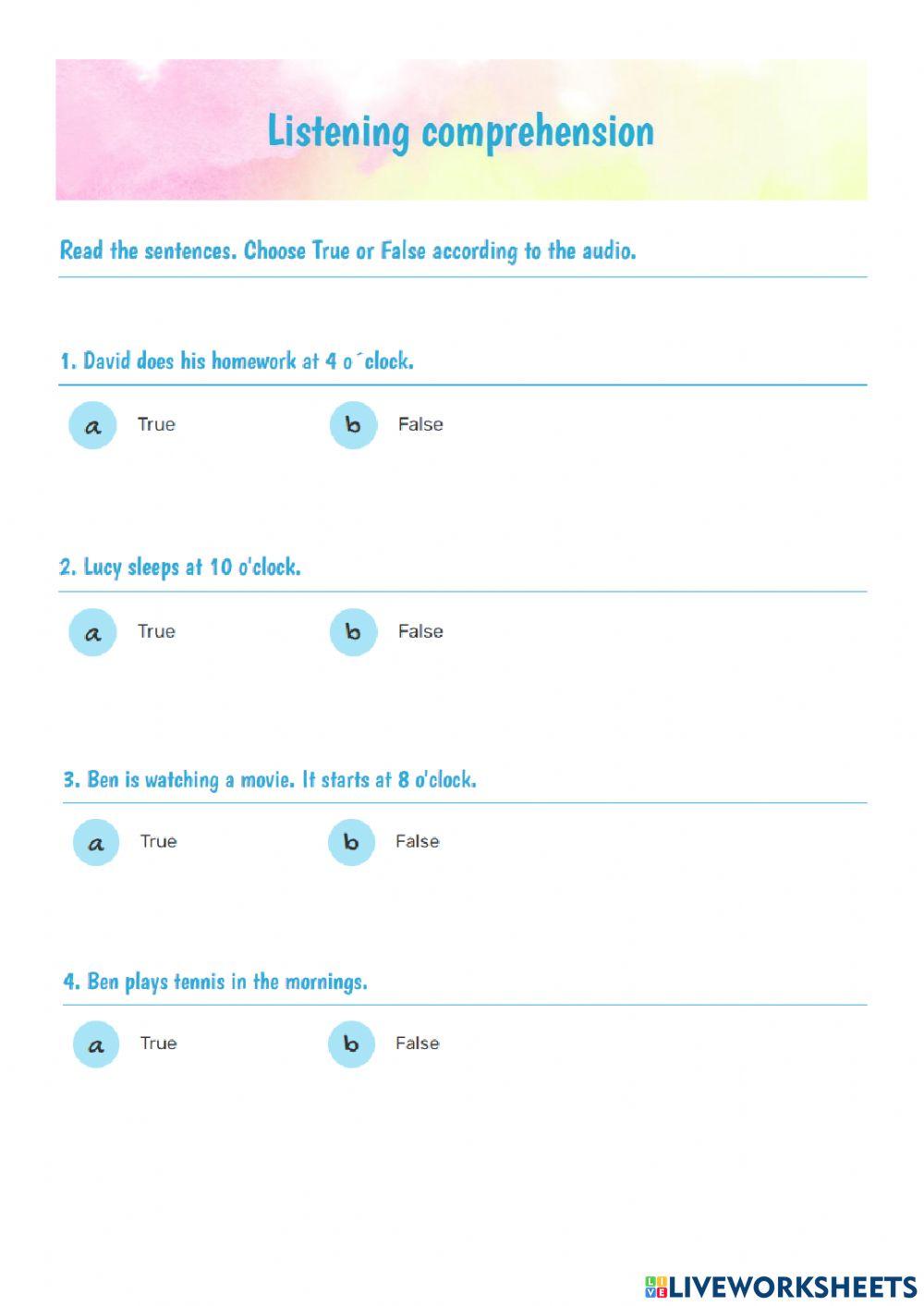 Listening 1943225 | Lesly | Live Worksheets