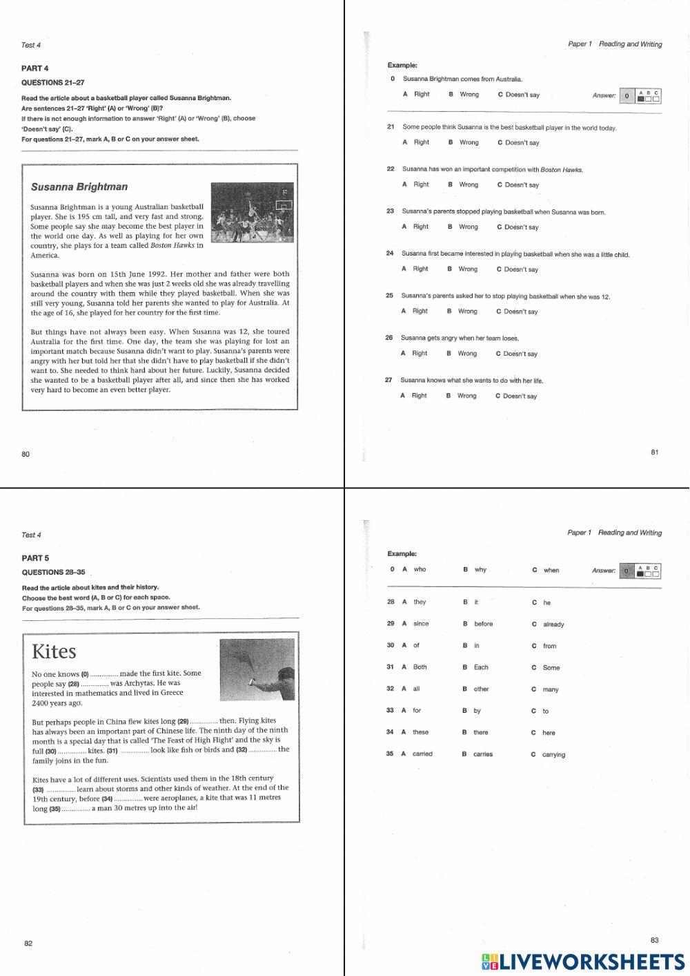 Ket6 interactive worksheet | Live Worksheets