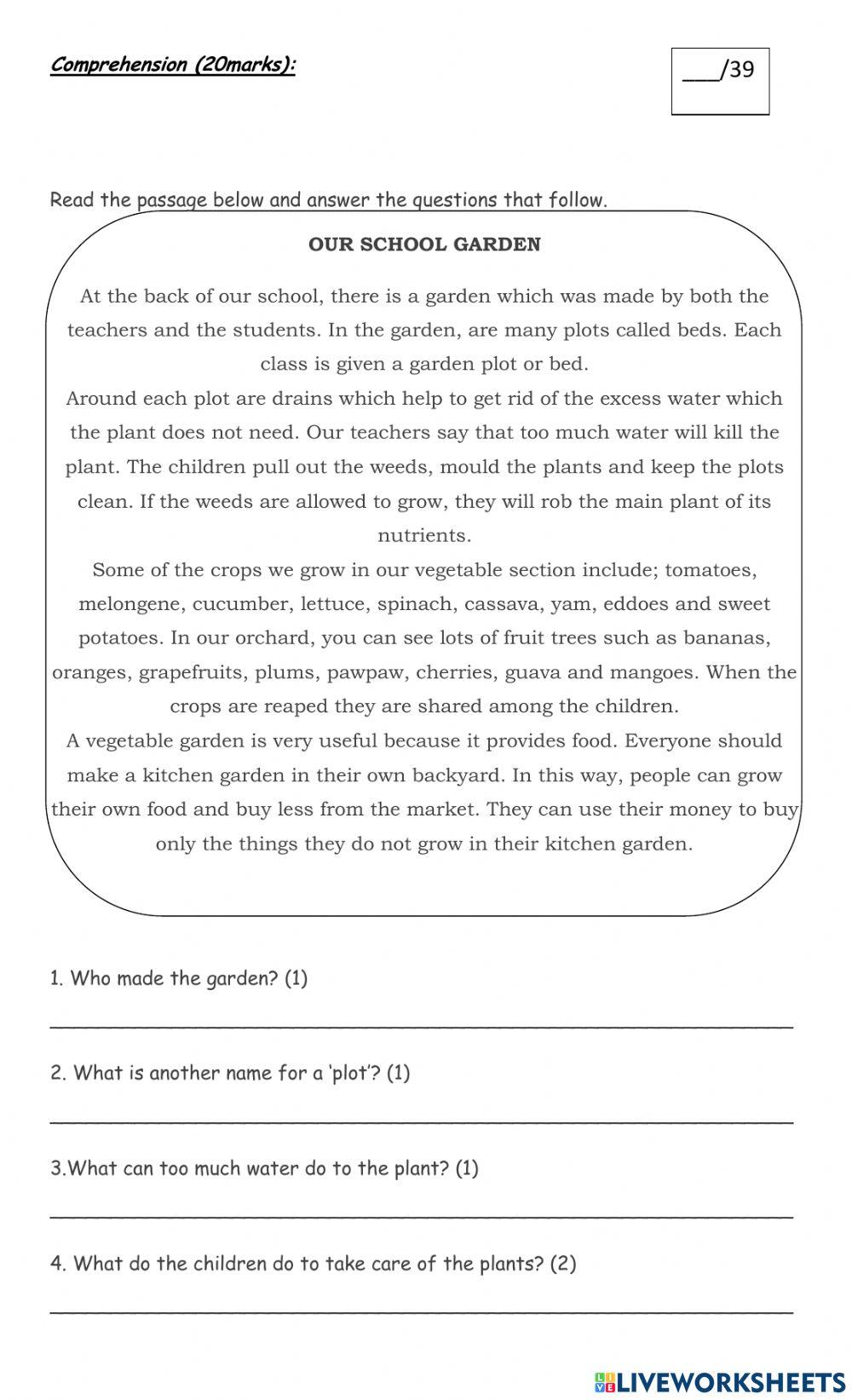 1943482 | Comprehension | MissMelz | LiveWorksheets