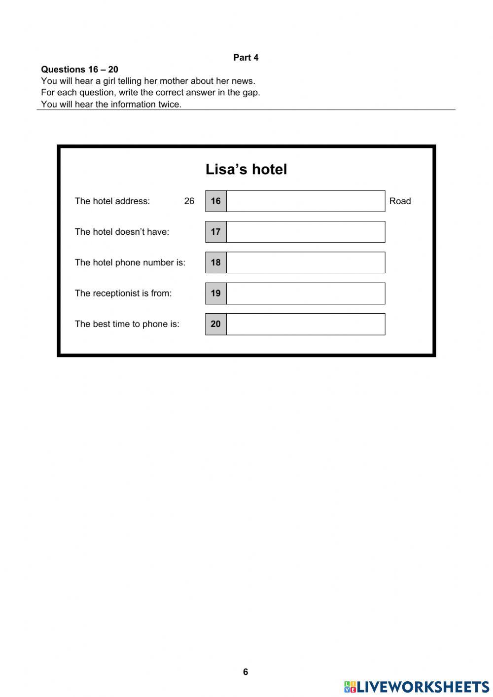 6851215 | Listening Mock | Dianac | LiveWorksheets