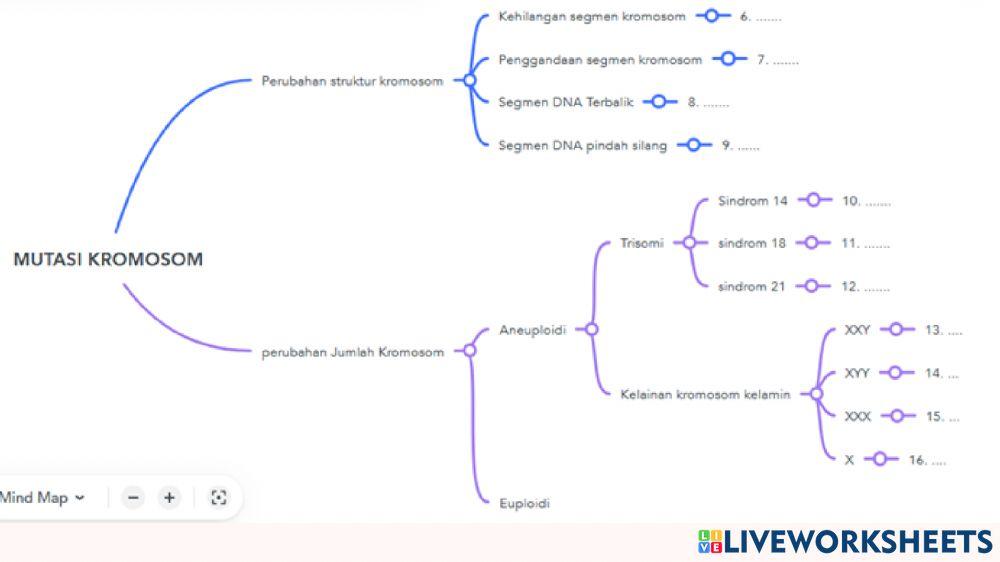 Mind map mutasi worksheet | Live Worksheets