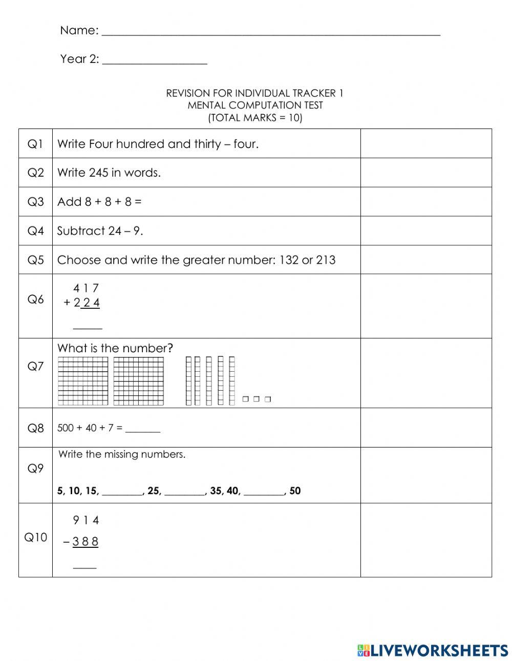 Mct | Free Interactive Worksheets | 1943829