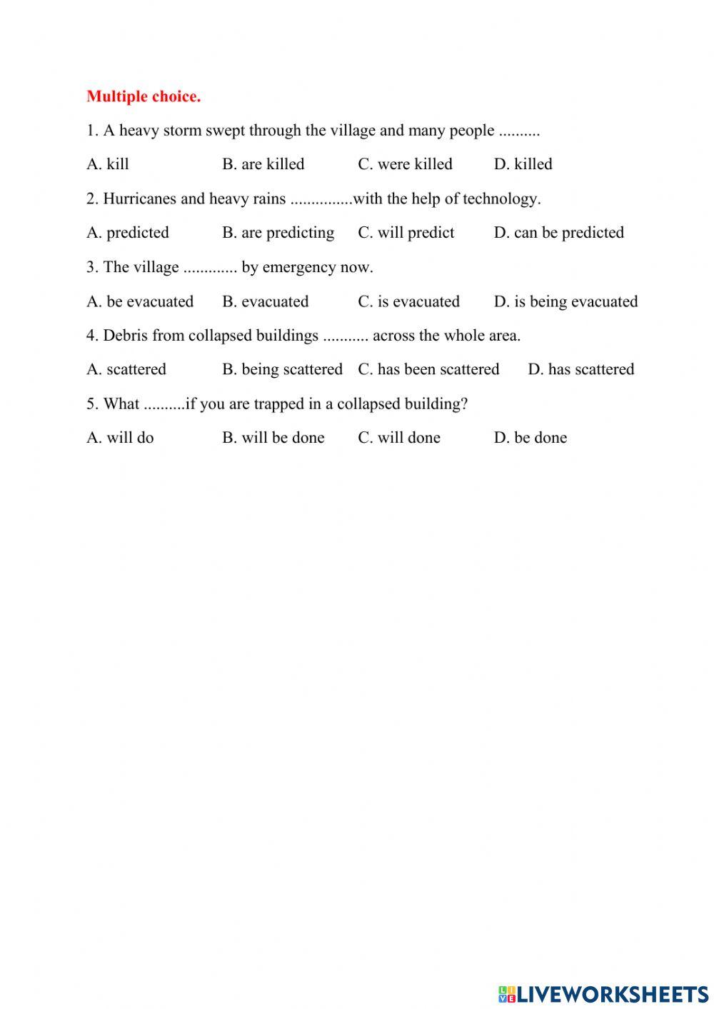 Multiple choice exercise for 8 | Live Worksheets