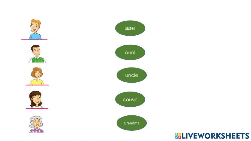 Family online exercise for grade1 | Live Worksheets