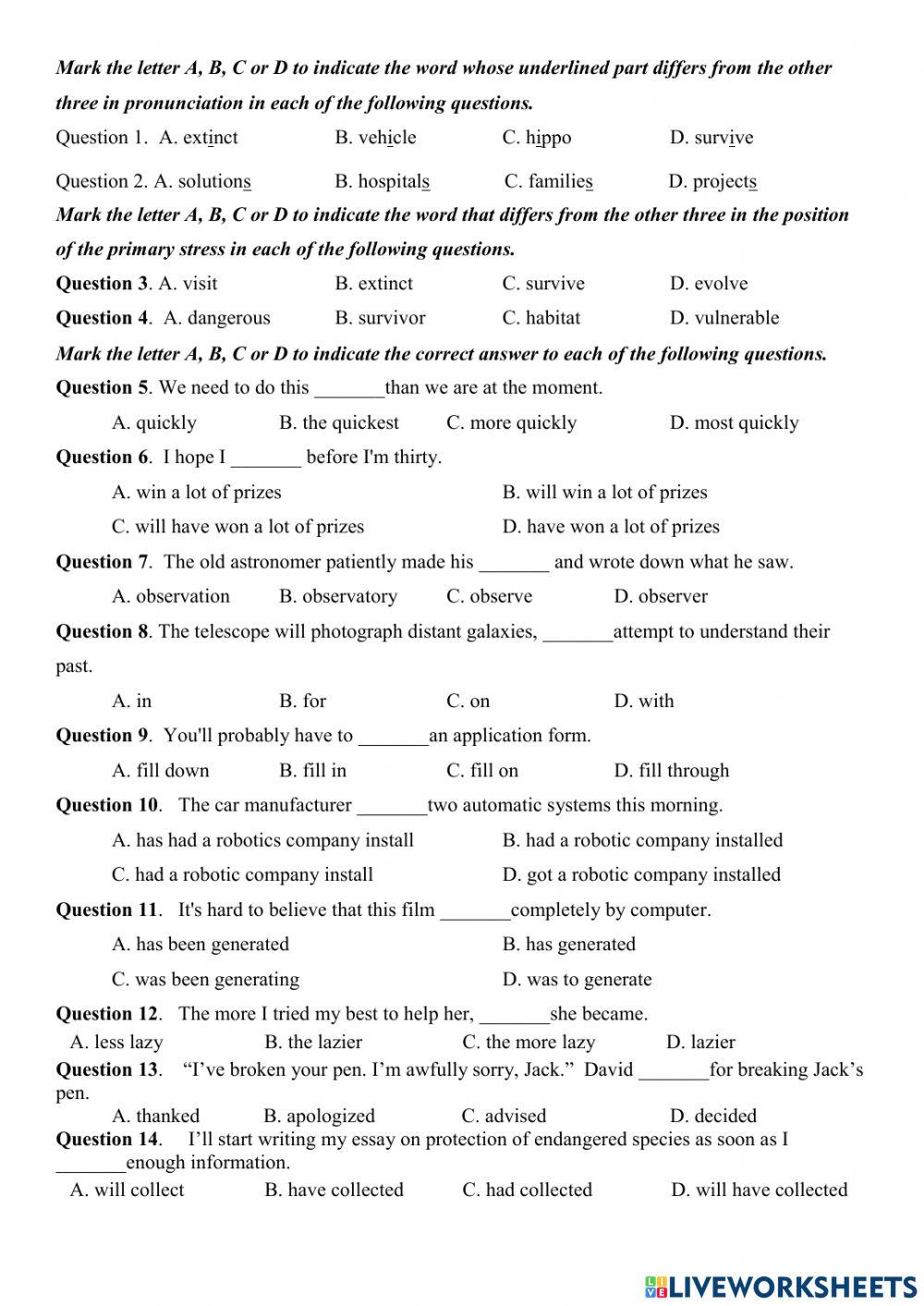 Dt 12 17-3-2022 worksheet | Live Worksheets