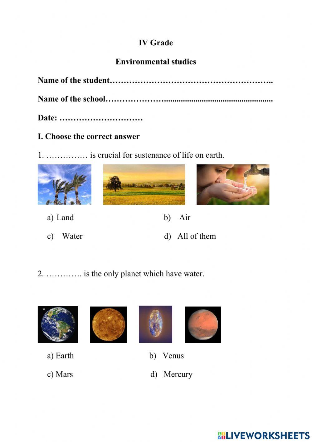 Evs 1944593 | PrasadSharma | Live Worksheets
