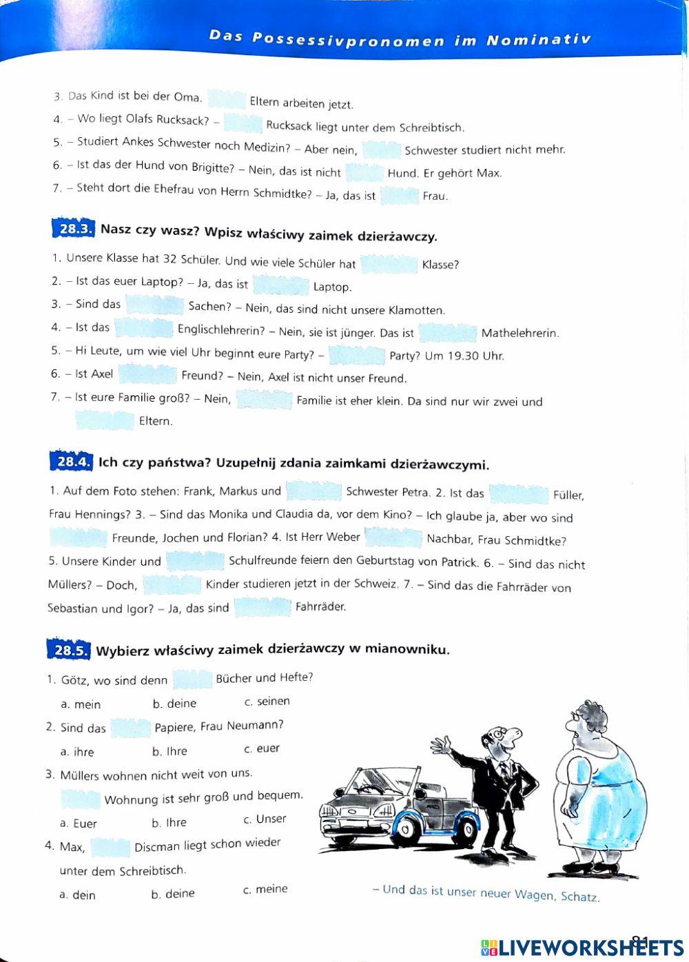 zaimek dzierżawczy 2791331 | Zuziat | Live Worksheets