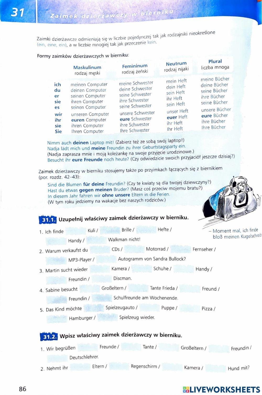 zaimek dzierżawczy 2791331 | Zuziat | Live Worksheets