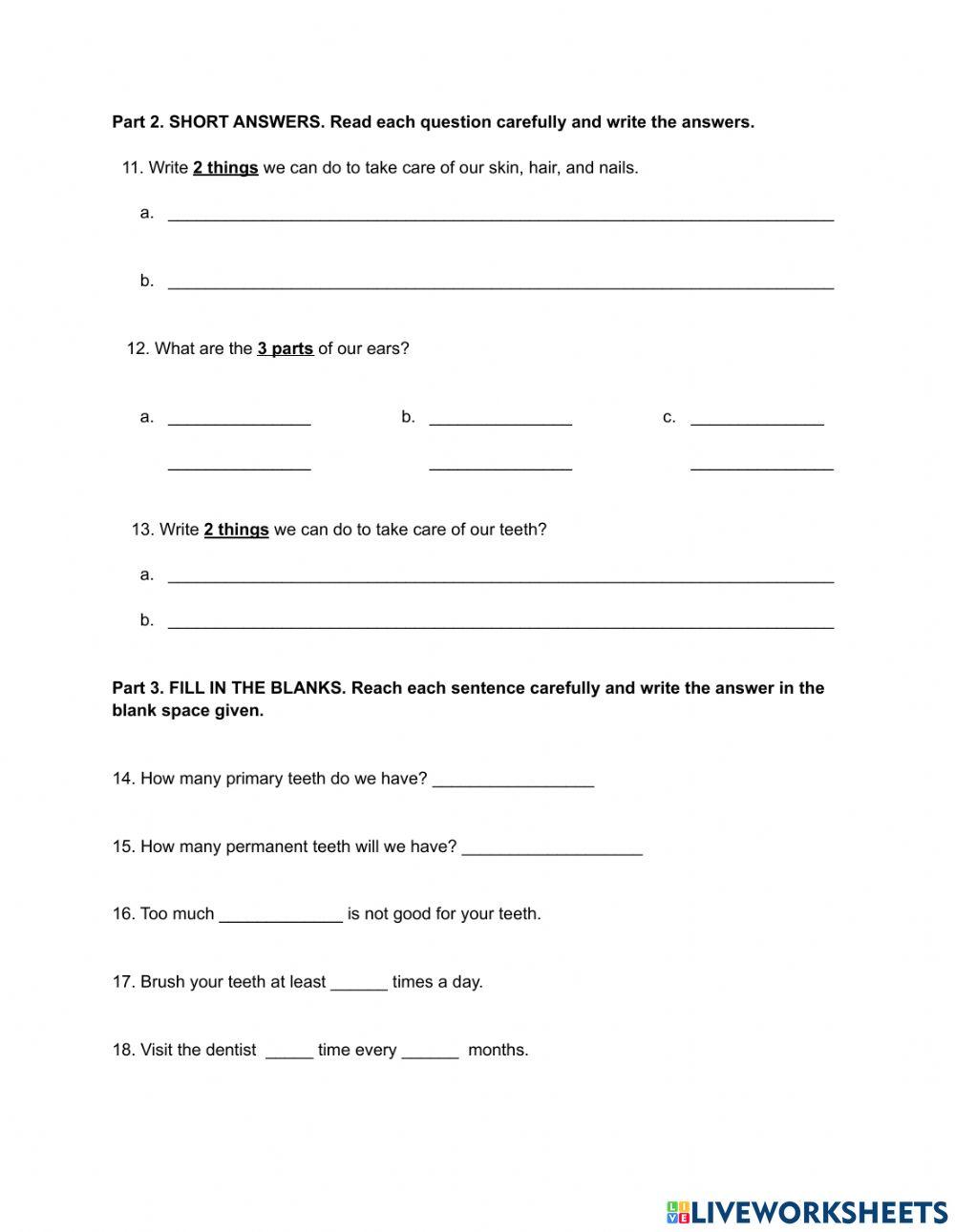 Grade 2 Health Class 3rd Quarter Test 2791430