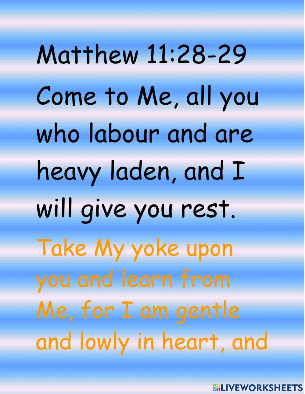 Matthew 11 28 29 Kjv