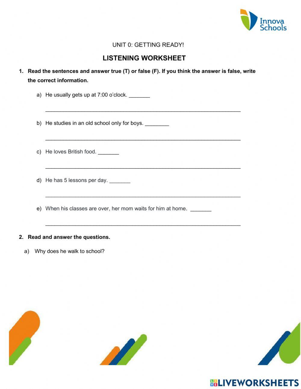 Listening online exercise for B1 9NO | Live Worksheets