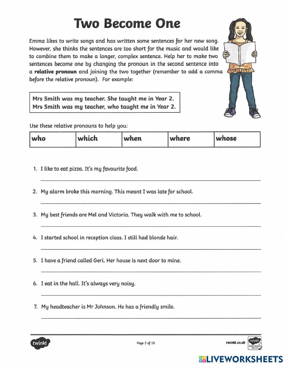 Relative clause… | Free Interactive Worksheets | 6851683